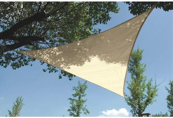 Praktická stínící plachta proti slunci 3,6 m trojúhelník krémová