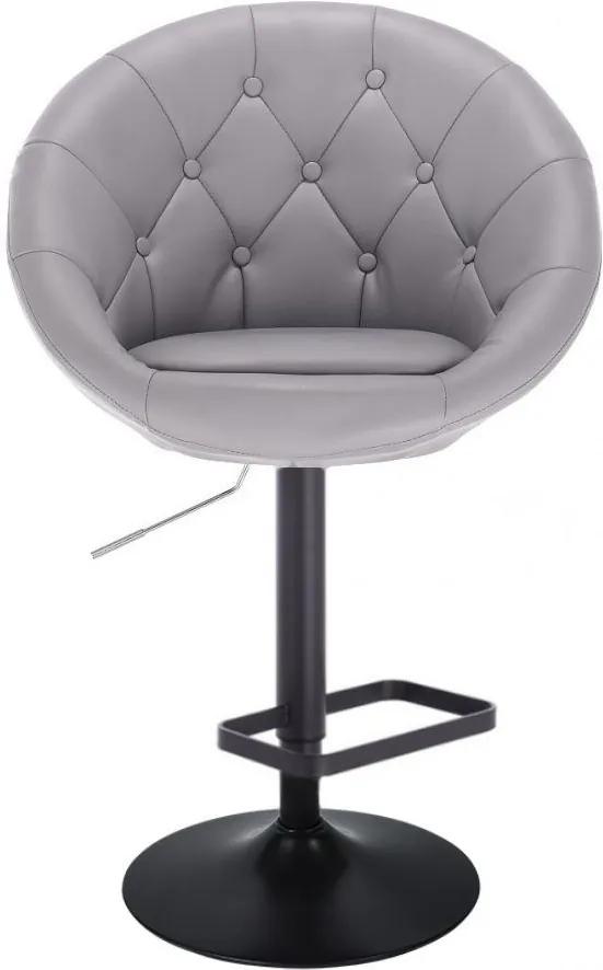 LuxuryForm Barová židle VERA na černém talíři - šedá