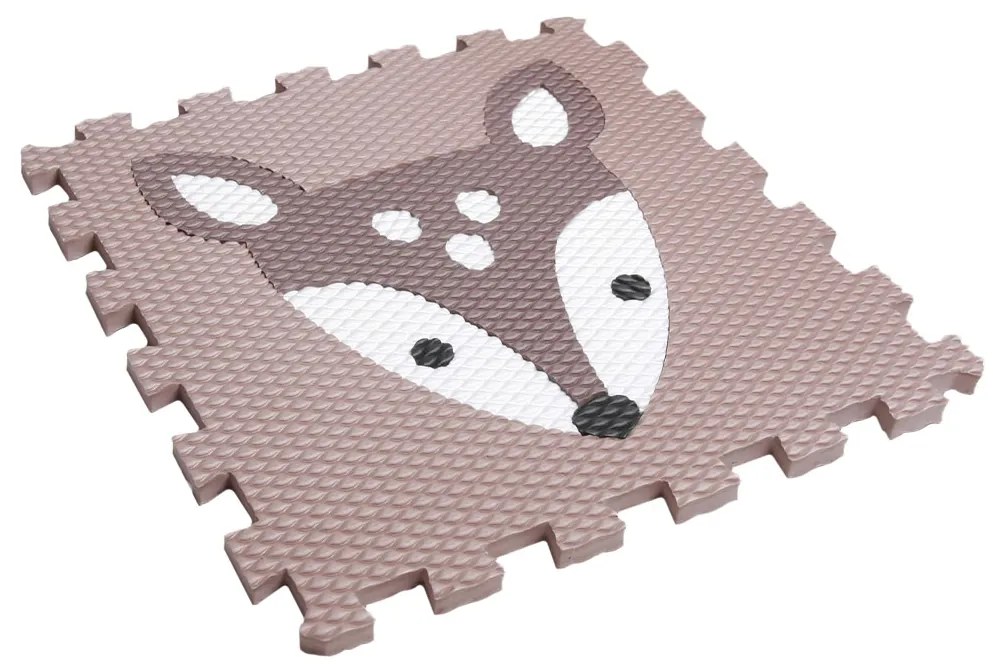 Vylen Pěnové podlahové puzzle Minideckfloor Koloušek Tmavě hnědý s krémovým kolouškem 340 x 340 mm