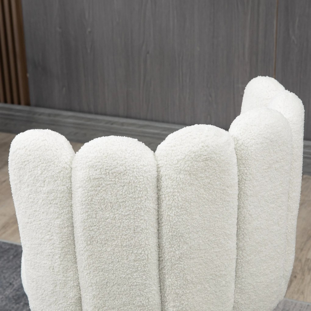 Barové Židle HOMCOM, Sada 2, Vysoké Křesla, textil s efektem smyčkované vlny, ocelový rám, výška 65 cm, s opěradlem a opěrkou nohou, snadná montáž, v…