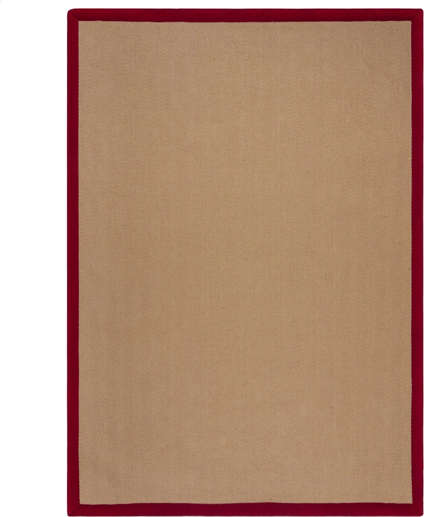 Flair Rugs, Kusový koberec Herringbone Border Kira Red, 120x170, béžová, chodba / předsíň