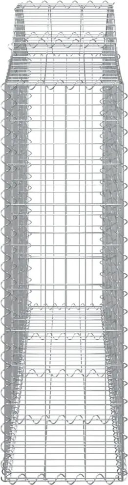 vidaXL Klenuté gabionové koše 6 ks 200x30x100/120cm pozinkované železo [3145434]