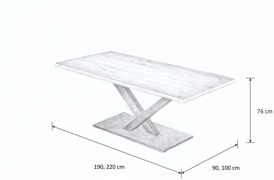 Wooded Jídelní stůl London ROUNDED z masivu DUB 190x90 cm