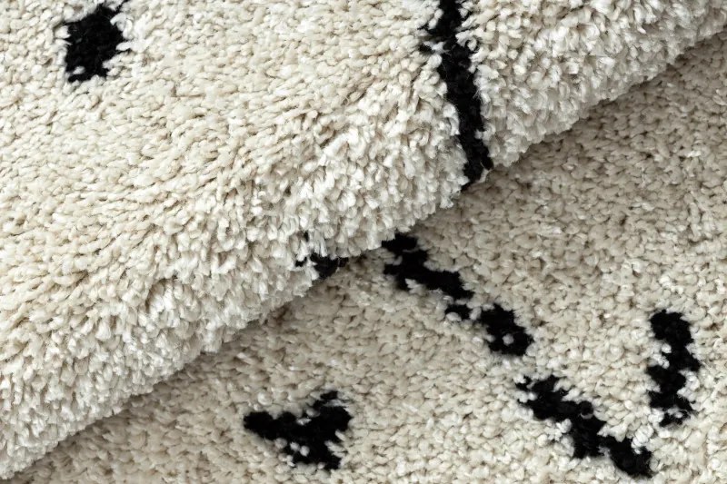 Dywany Łuszczów, Kusový koberec Berber Tetuan B751 cream kruh, 160x160 (průměr) kruh, bílá, ložnice