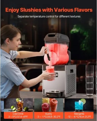 Výrobník mražených nápojů 12 L Komerční Slushy Stroj Margarita Smoothie – XRJ12LX1