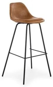 H90 barová židle kostra - černá, čalounění - světle hnědé