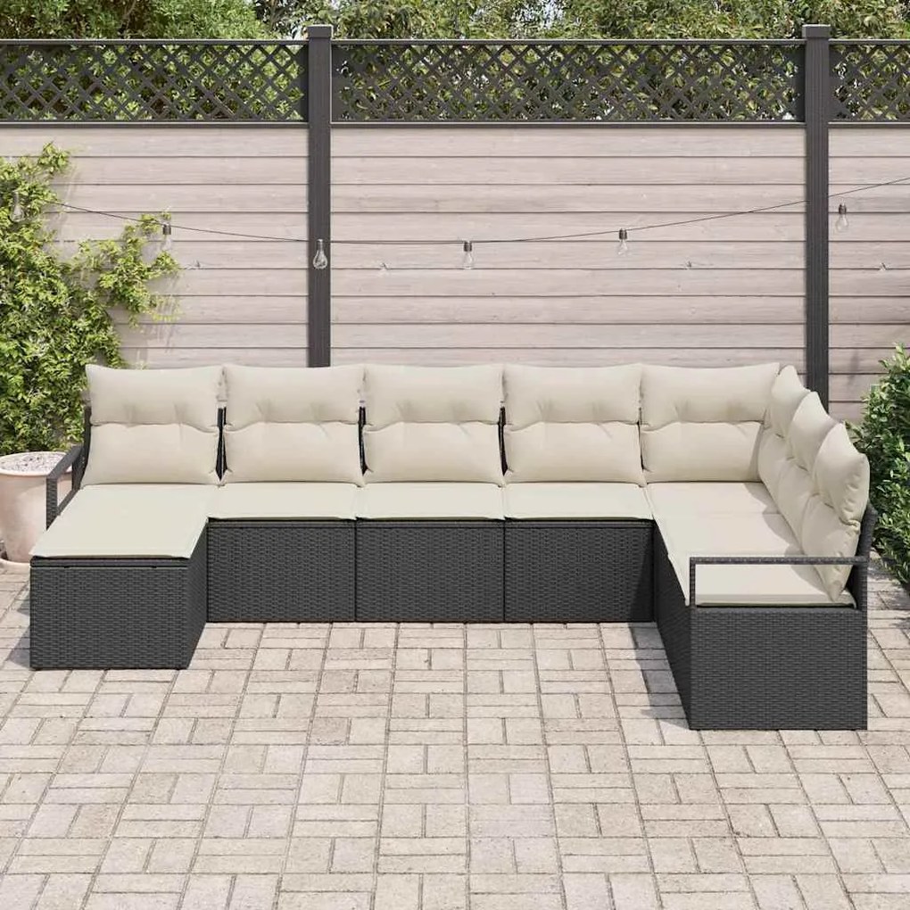 Set pohovek 8 ks Černá polyratan 3346497