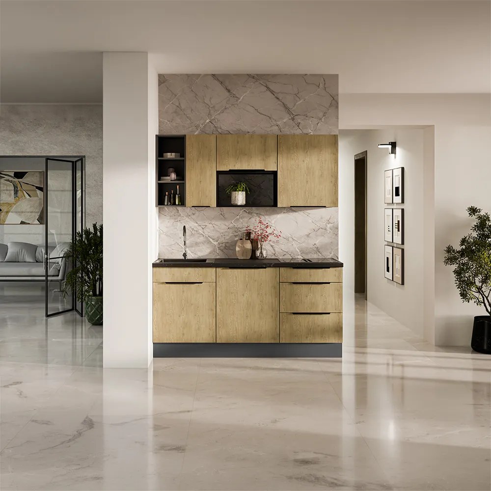 CREMONA ac | dolní skříňka 80 ZL 1S dřezová | 80 cm | PREMIUM BOX | antracit/cremona