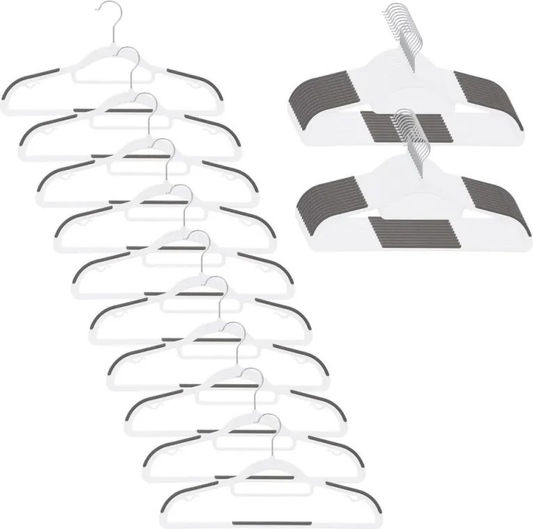 Plastová ramínka na oblečení 41cm sada 30ks SPRINGOS HG0077 bílá