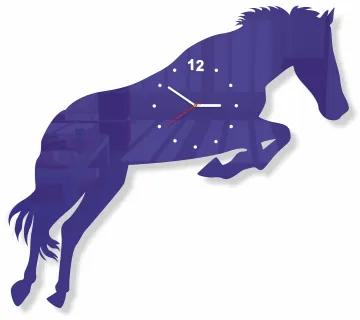 Designové nástěnné hodiny ve tvaru koně Tmavě modrá