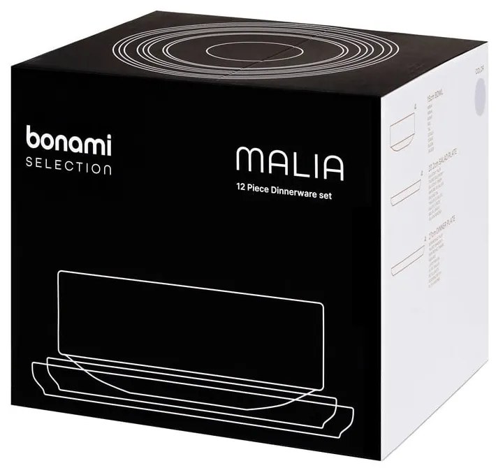 Kameninová jídelní sada 12 ks pro 4 osoby Malia – Bonami Selection