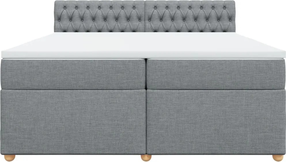 Box spring postel s matrací světle šedá 200 x 200 cm textil 3289094