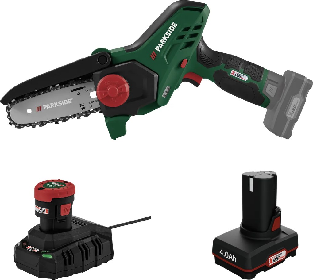 Parkside® Aku řetězová pila Pghsa 12 D3, 2 Ah a 4 Ah