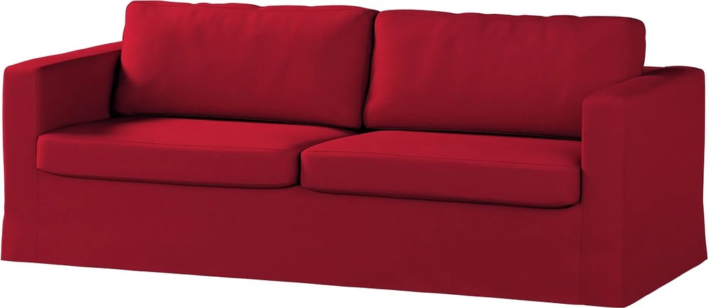 Potah na pohovku IKEA Karlstad 3-místná, nerozkládací, dlouhý barva červená látka pletený vzor