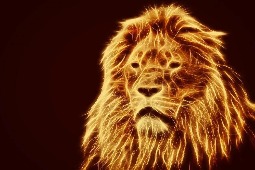 Tapeta hlava lva v abstraktním provedení - 225x150 cm