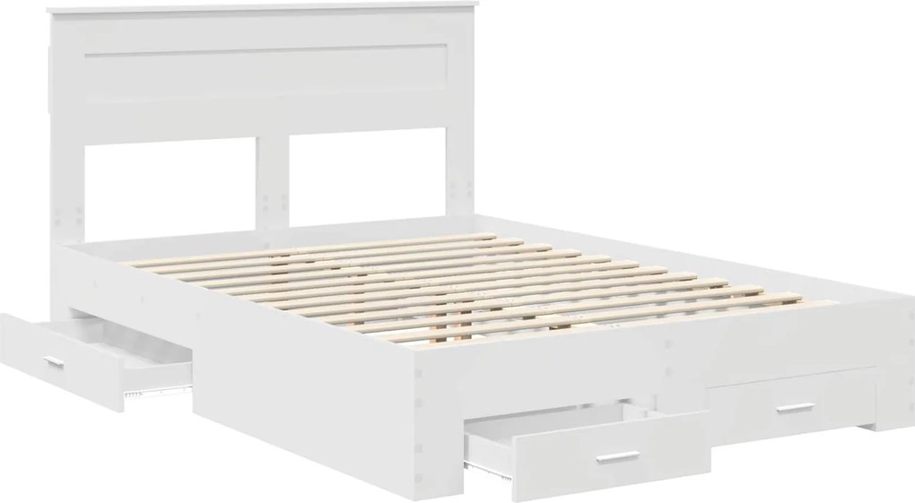 Rám postele se zásuvkou Bílá 160 x 200 cm Kompozitní dřevo 3409966
