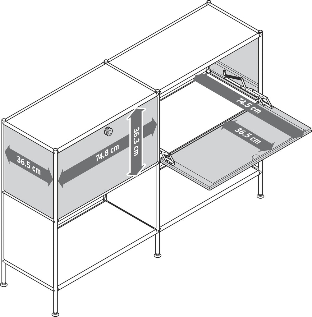 Tchibo - Doplňková sada kovových výklopných dvířek CN3 - barva: bílá