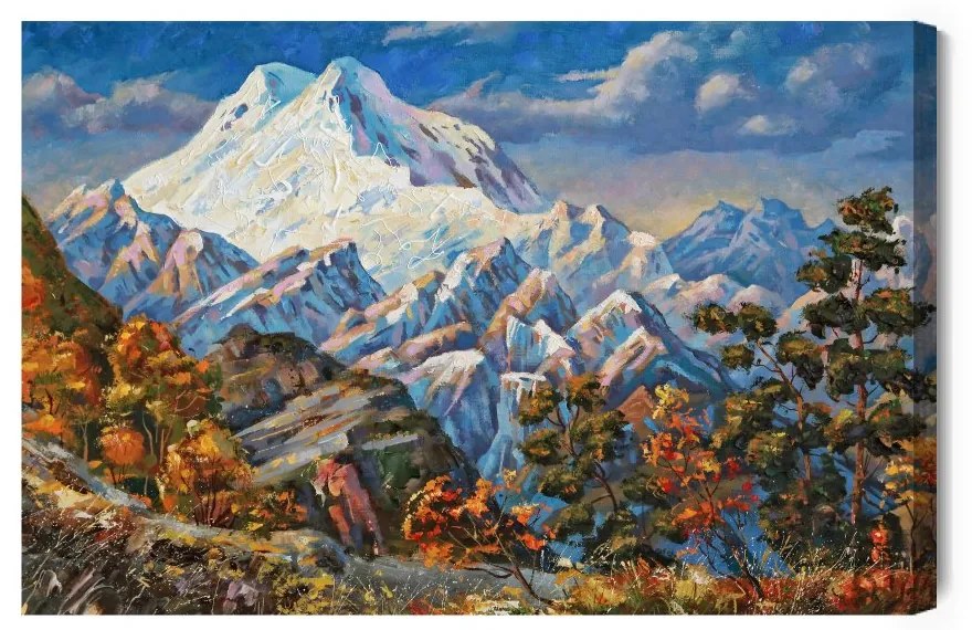 Obraz Malovaná Podzimní Horská Krajina Nedostatek Nedostatek Plátno Canvas 90x60