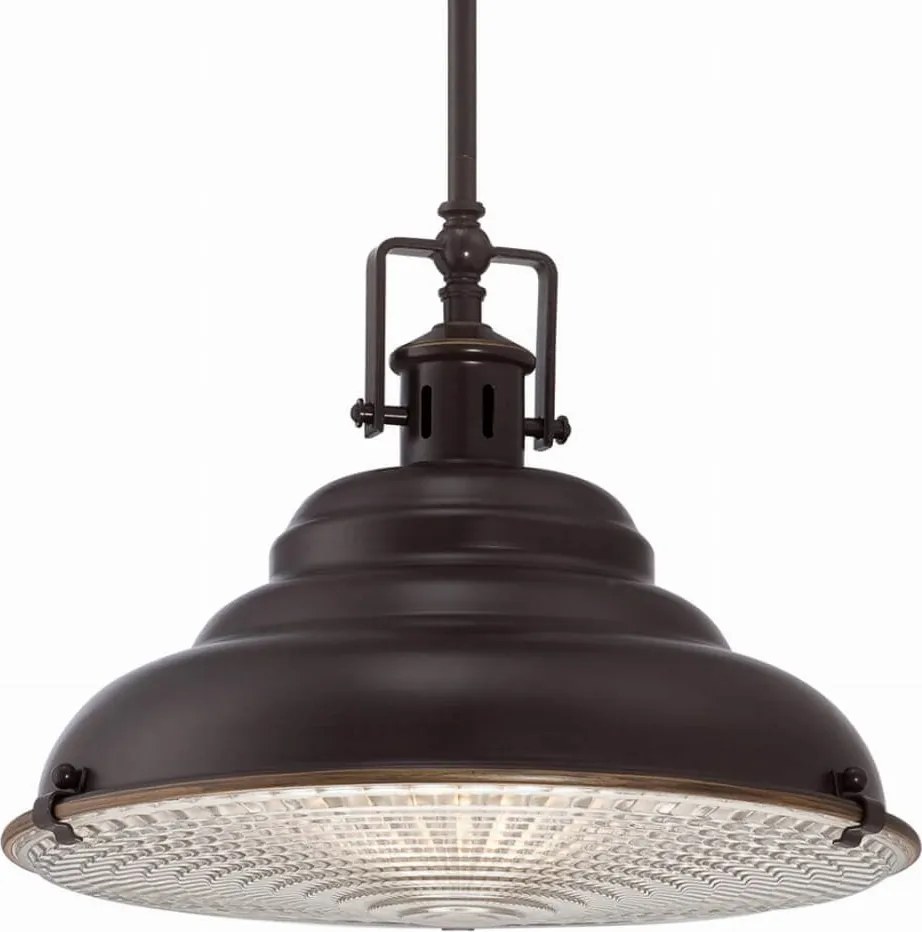 Závěsná loftová lampa Qz-eastvale-p-m kovová retro hnědá