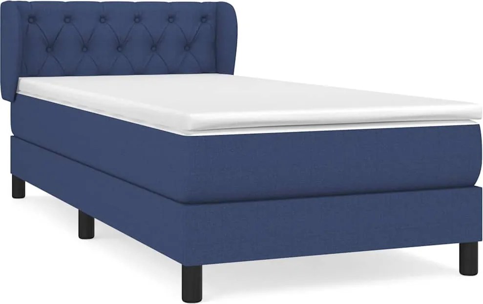 Box spring postel s matrací modrá 80x200 cm textil 3126443