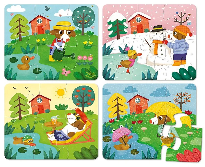 Vilac Dřevěné puzzle 4 období