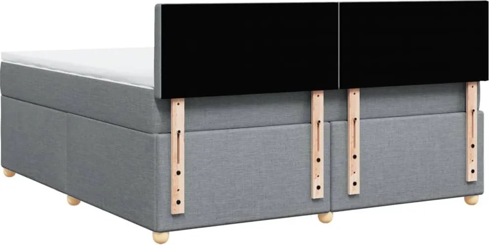 Box spring postel s matrací světle šedá 180 x 200 cm textil 3286773