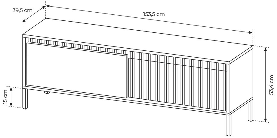 SENSO c | TV stolek RTV 153 2D | 153,5 cm | černá