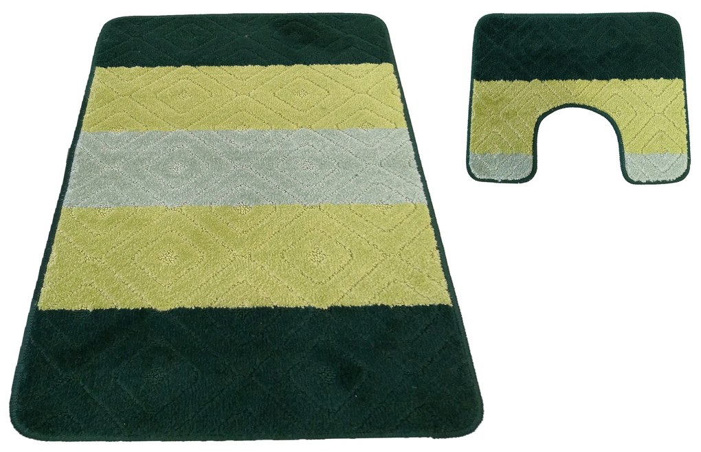 Sada koupelnových koberečků Montana 03N s výřezem - zelená