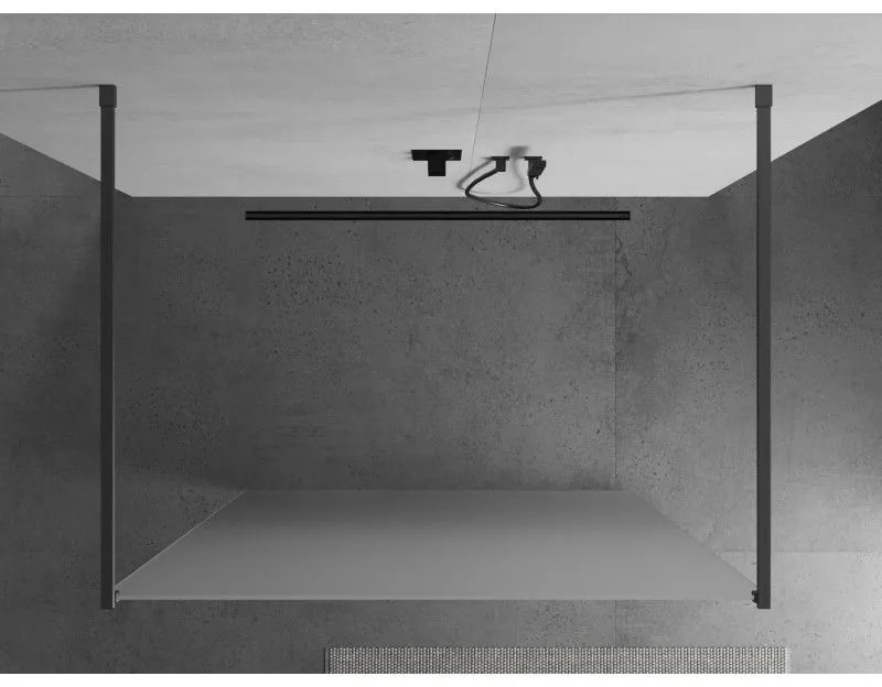 Mexen Kioto, sprchová zástěna Walk-In 100 x 200 cm, 8mm sklo námraza, grafitový profil, 800-100-002-95-30