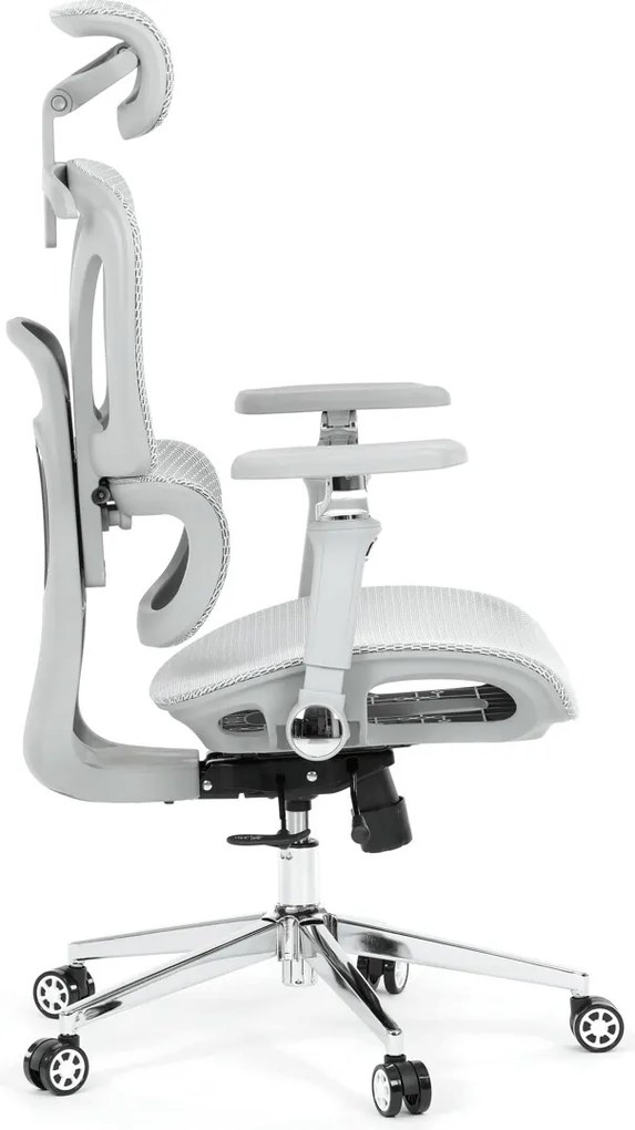 Ergonomická kancelářská židle FORCE - šedá síťovina