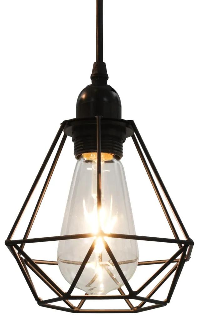 Stropní lampa s diamantovým designem černá 3 x žárovka E27,  281634