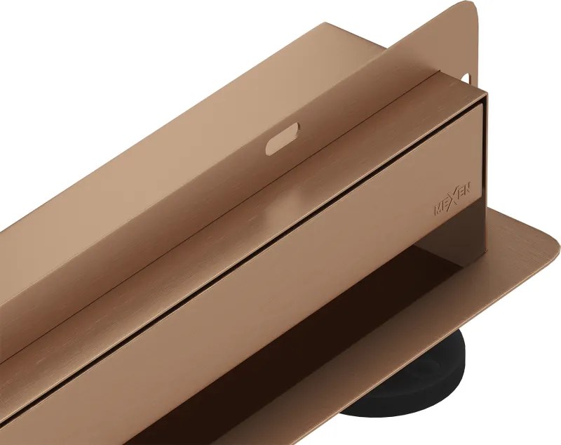 Mexen Flat Wall, sprchový žlab na zeď 2v1, 50 cm, měděná matná, 1C30050