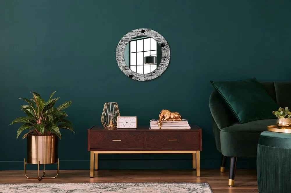 Kulaté dekorativní zrcadlo na zeď Šablona fi 50 cm