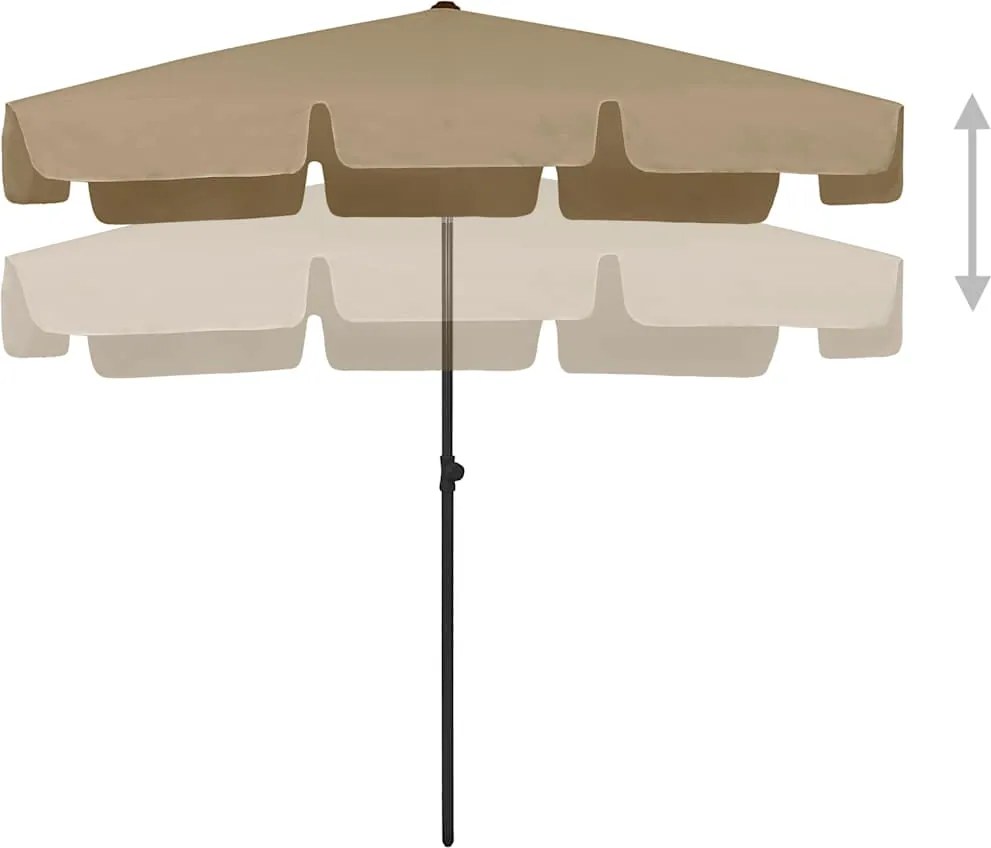 Plážový slunečník taupe 200 x 125 cm 314730