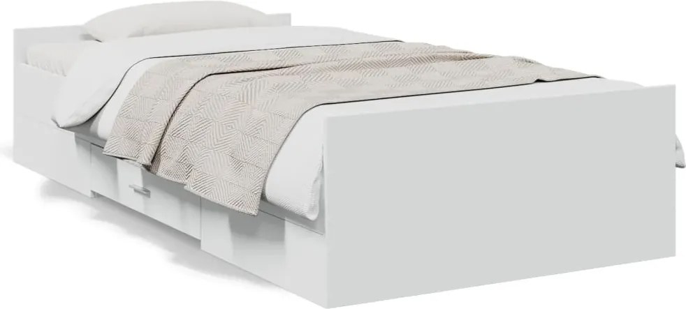 Rám postele se zásuvkami bílý 90 x 190 cm kompozitní dřevo 3280342