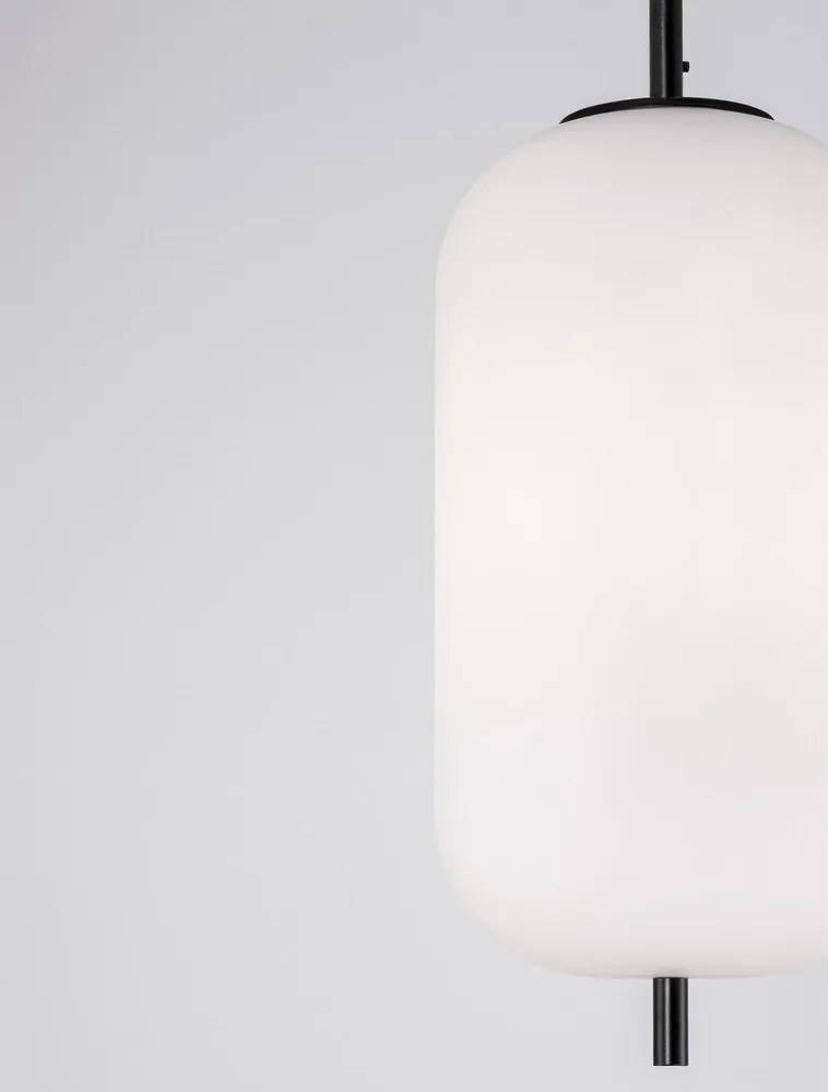 Bílé/černé skleněné závěsné svítidlo ø 22 cm Lato – Nova Luce