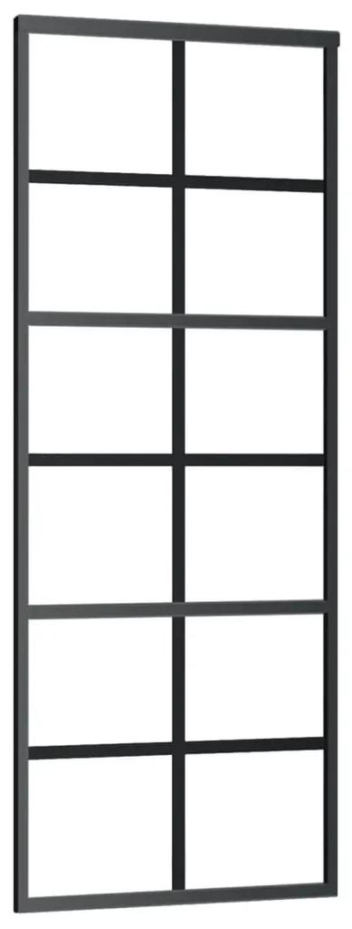 Posuvné dveře ESG sklo a hliník 76 x 205 cm černé