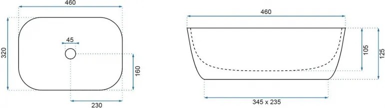 Rea Umyvadlo na desku Belinda Shiny Aiax REA-U6596 - Rea