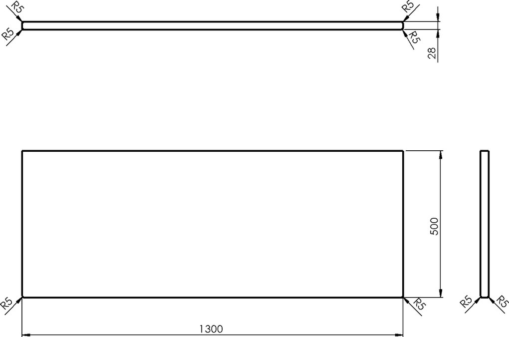Sapho Woody deska 1300 x 28 x 500 mm masiv dřevo hnědá WD130-70 Koupelny Bernold