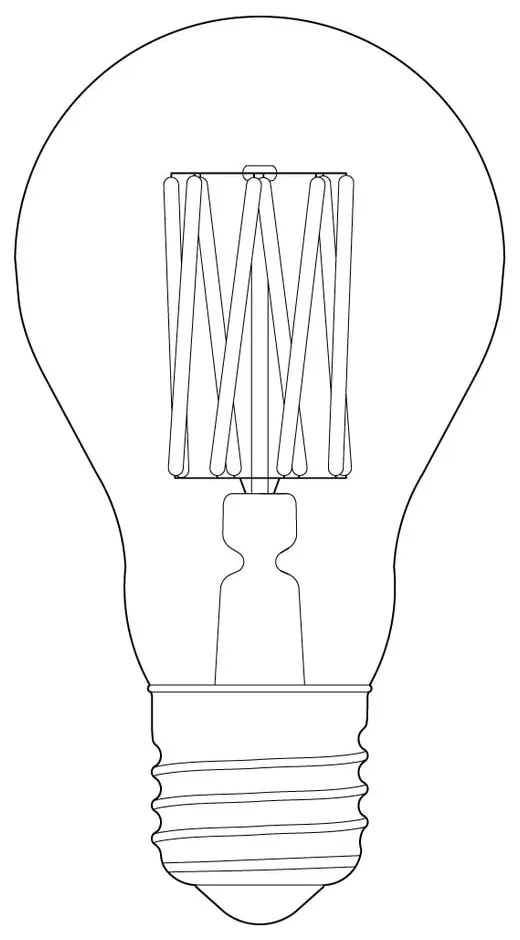 Teplá LED filamentová stmívatelná žárovka E27, 6 W Globe – tala