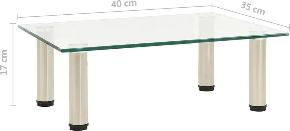 TV stolek průhledný 40 x 35 x 17 cm tvrzené sklo 322760