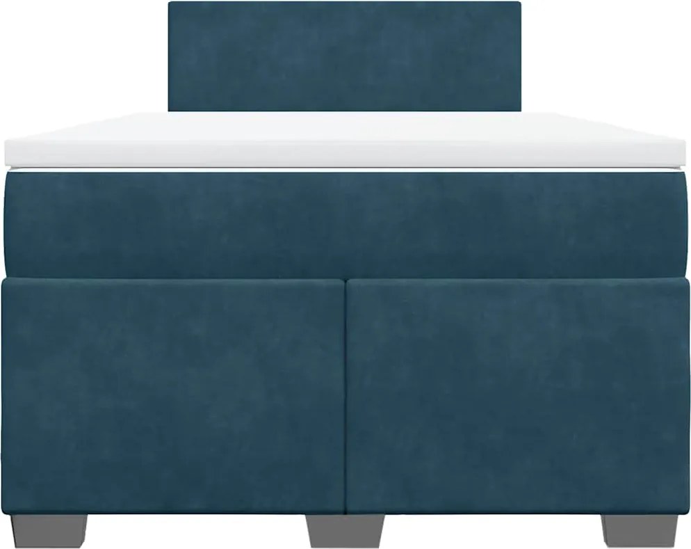 Box spring postel s matrací modrá 120 x 190 cm samet 3288556