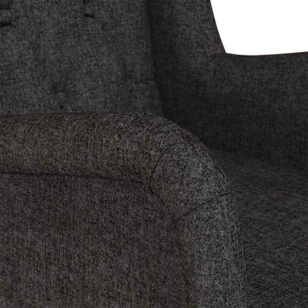 Houpací křeslo s nohami z kaučukovníkového dřeva černé textil 329407