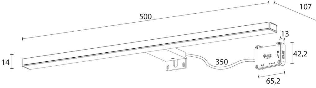 Sapho, ESTHER 2 LED svítilna, 6W, 500x14x107mm, černá, E27586CI