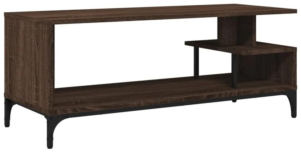 vidaXL TV stolek hnědý dub 102 x 40 x 41 cm kompozitní dřevo a ocel