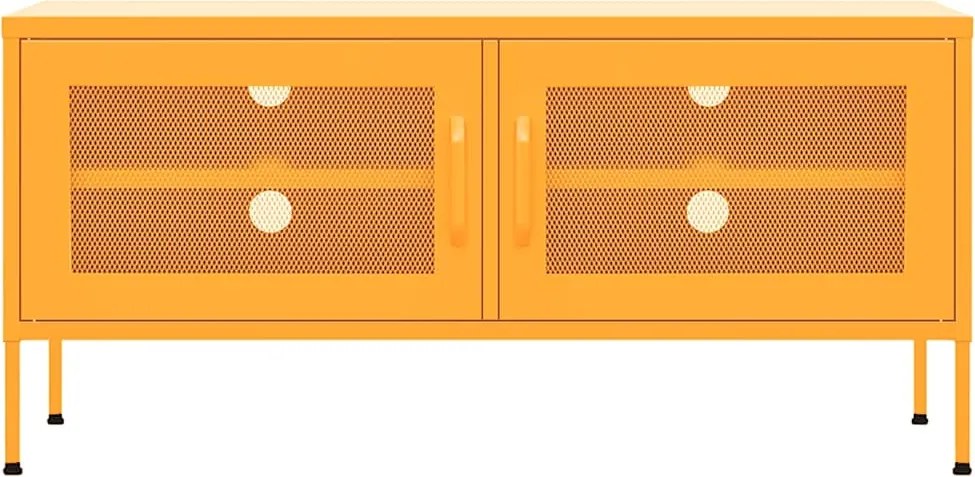 TV skříňka hořčicově žlutá 105 x 35 x 50 cm ocel 336236