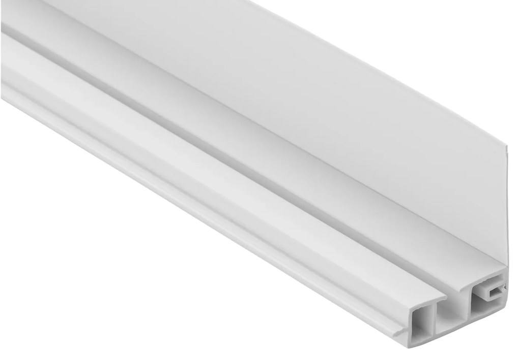 Dekodum Stropní kolejnice z PVC jednořadá bílá s krytem Délka: 140 cm, Typ přichycení: háčky