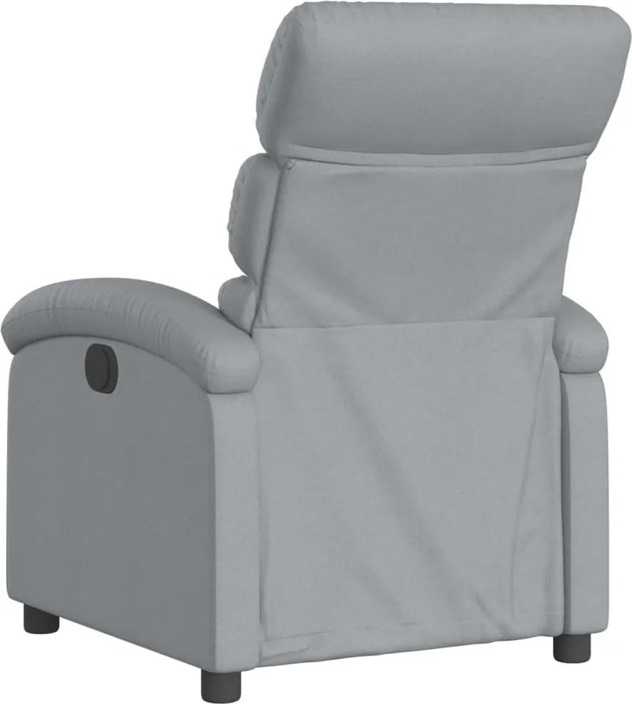 Masážní křeslo s polohovacím mechanismem, světle šedé, látkové 3205809