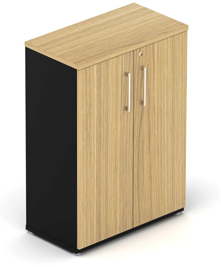NABYTEK-DESIGNOVY.CZ - DE383 - Skříň kancelářská EPIC, 3 police, šířka 80/120cm, výška 112,9cm, dub/černá