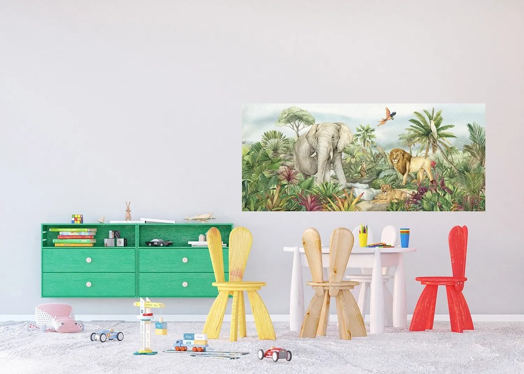 Dětská vliesová fototapeta na zed' Zvířata Divočiny | 170 x 75 cm | DFTDNH5509